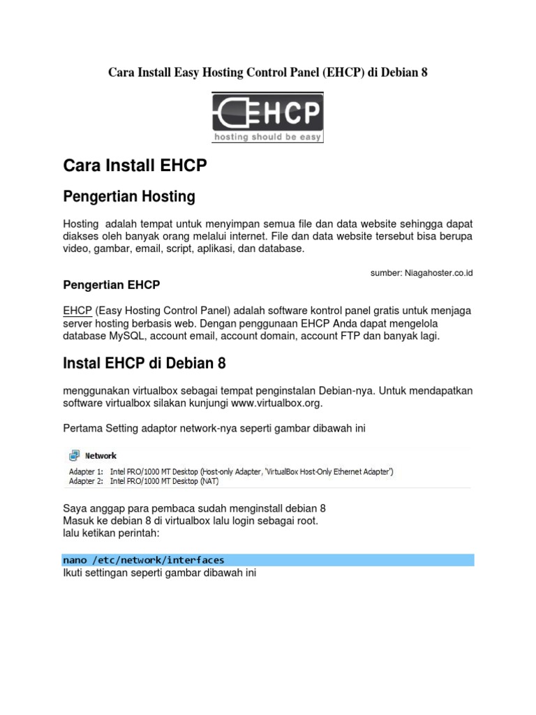 Cara Install Easy Hosting Control Panel | PDF | Komputer