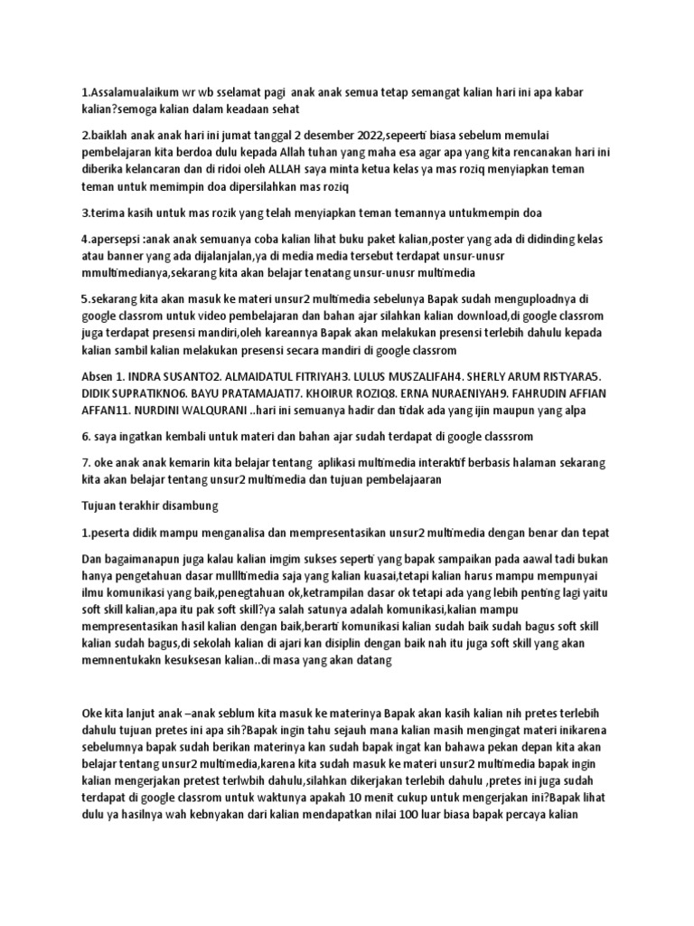 Contekan Preteaching | PDF | Pengembangan Diri