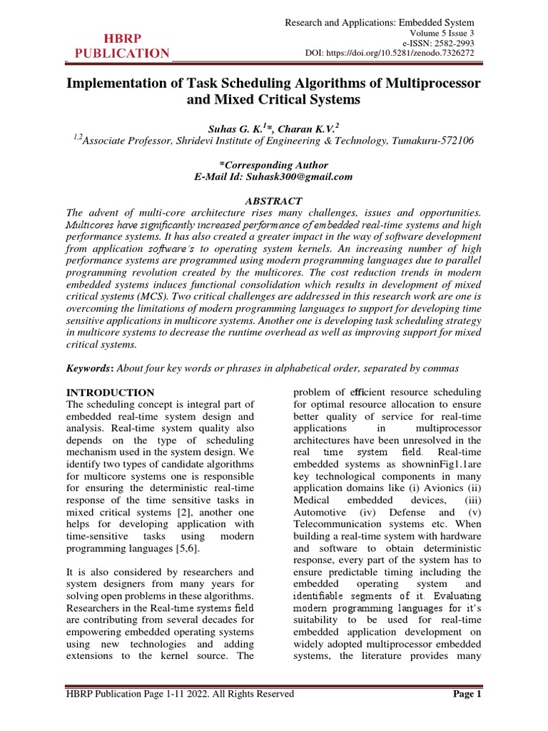 Implementation Of Task Scheduling Algorithms Of Multiprocessor And Mixed Critical Systems 2