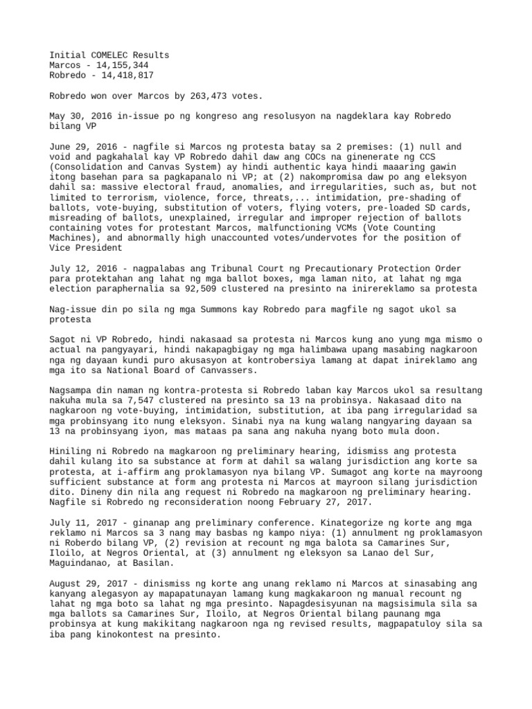 Summary of Events | PDF