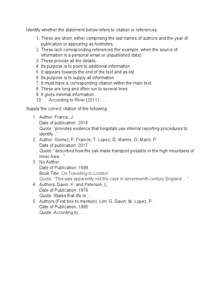 Citation vs. References Explained | PDF
