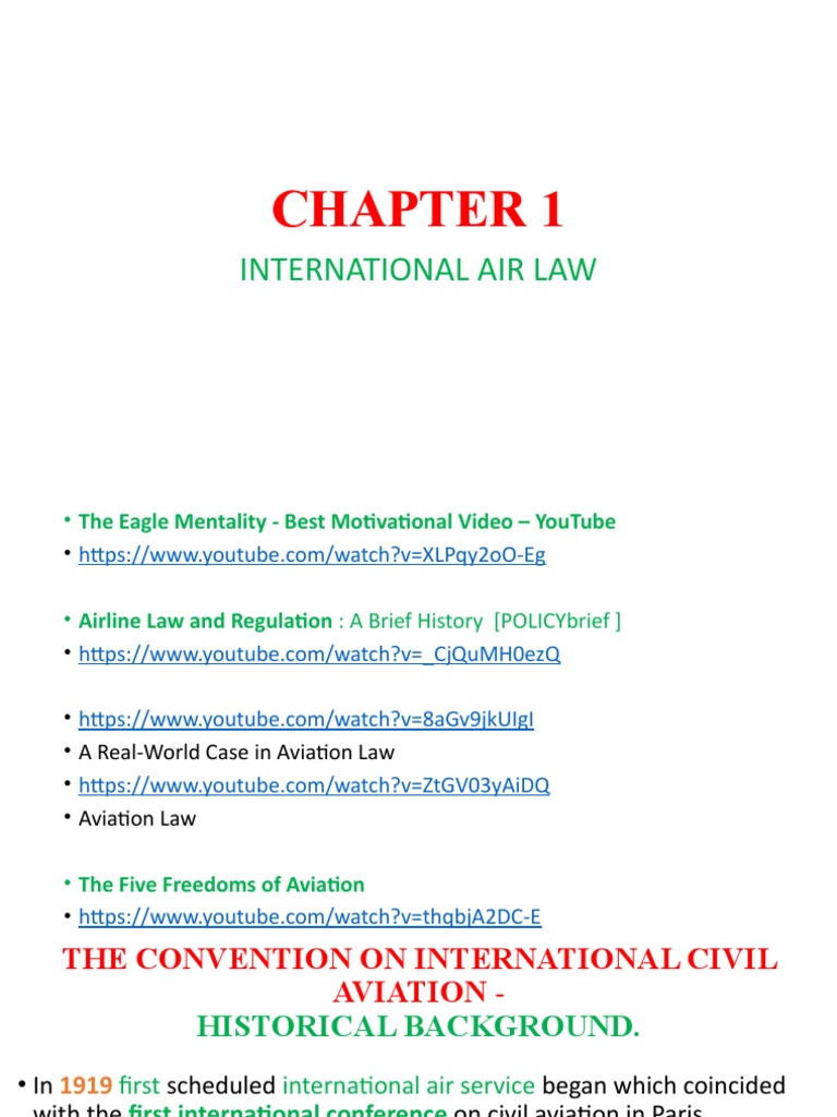 CH 1 Int. Air Law - Autosaved | PDF | Airport | Aviation