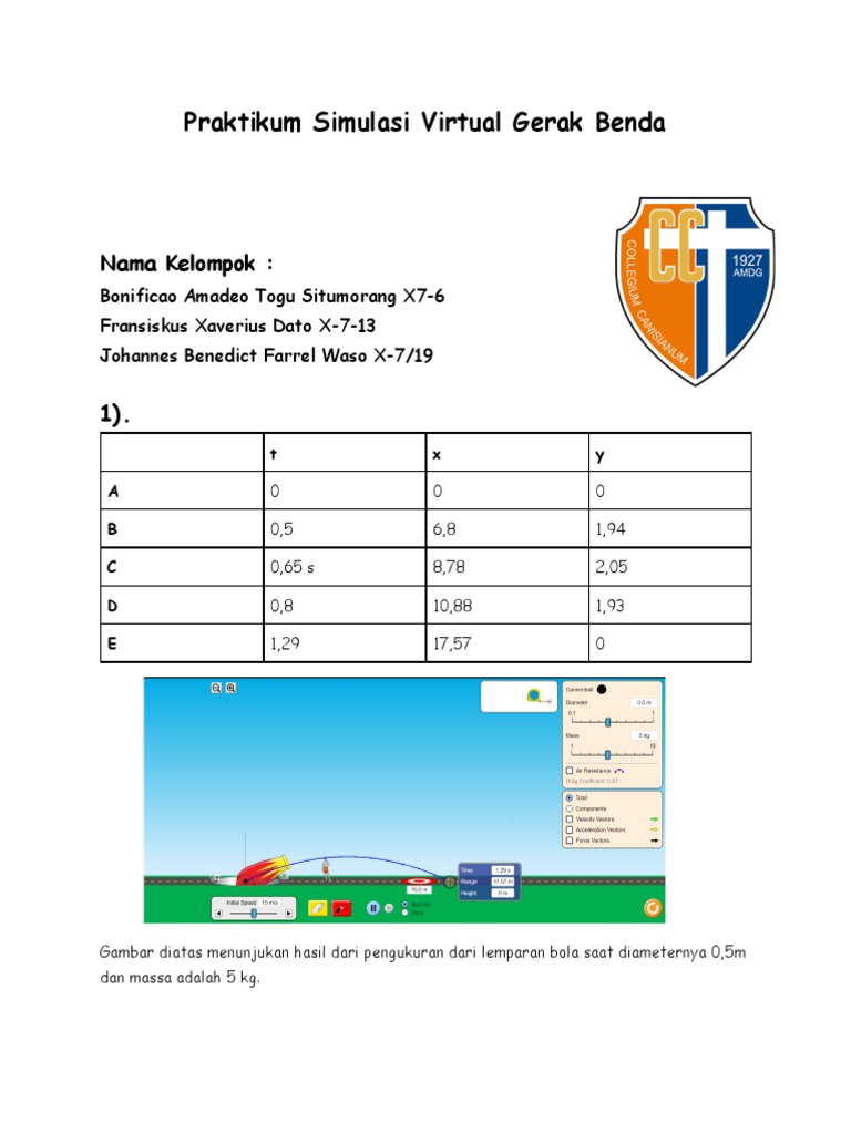 Simulasi Virtual Gerak Benda (Kelompok 2) | PDF