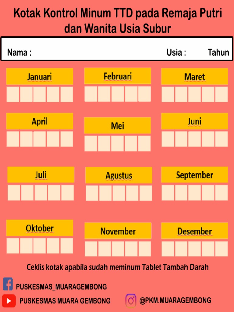 Kartu Minum TTD Belakang | PDF