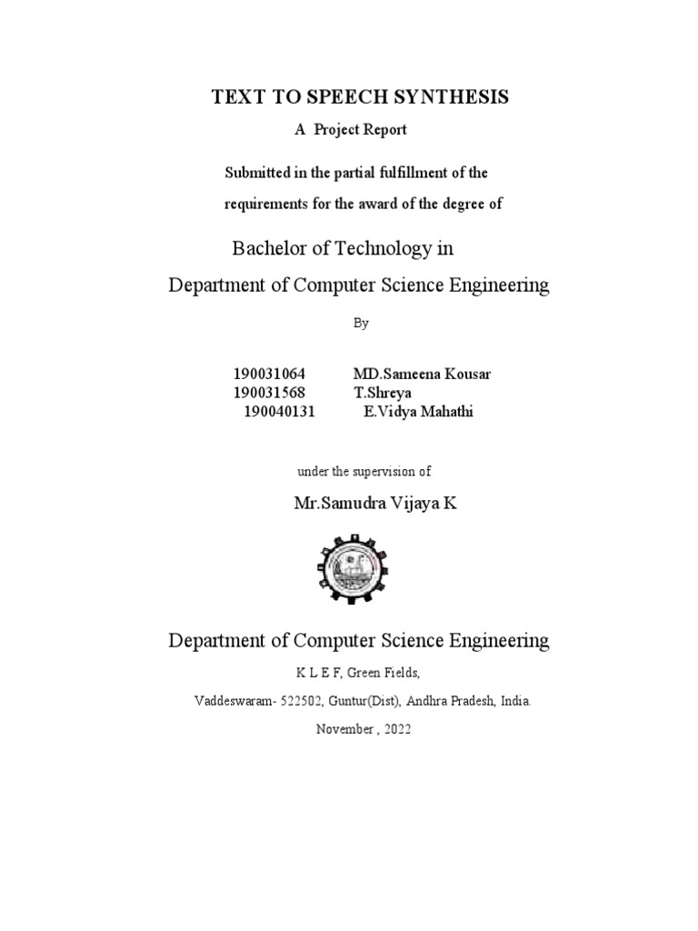 Text To Speech Synthesis 93 | PDF | Speech Synthesis | Computer Engineering
