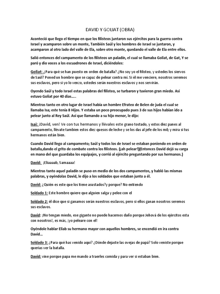 Obra David y Goliat | PDF | David | Saulo