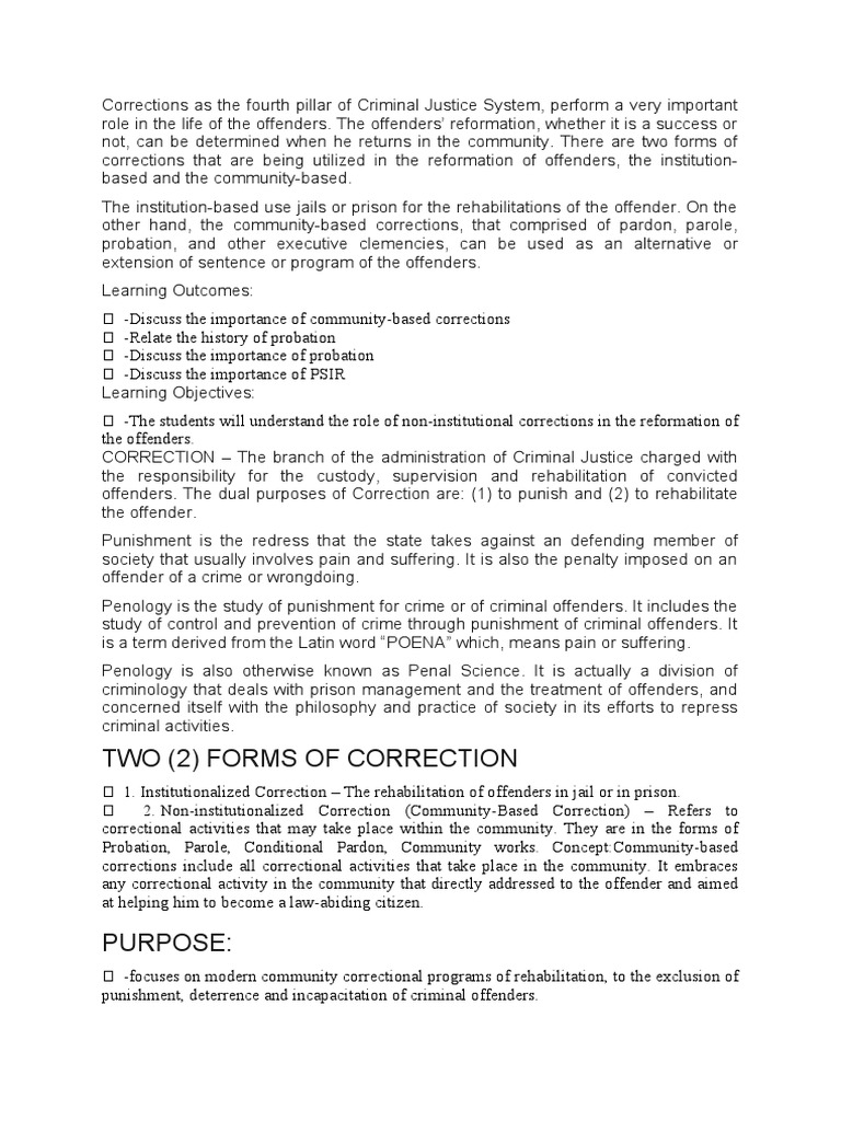 Non-Institutional Correction | PDF | Probation | Parole Non-Institutional Correction | PDF | Probation | Parole