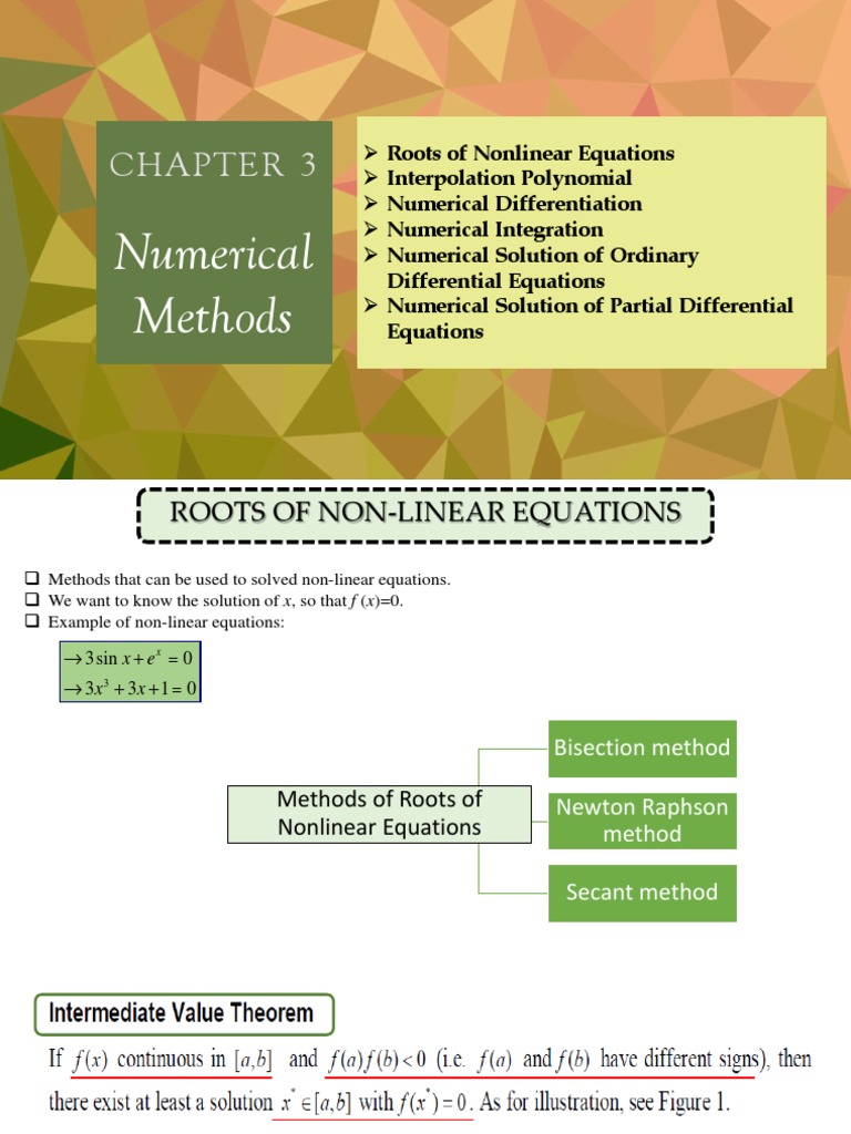 Numerical Methods for Nonlinear Equations | PDF | Numerical Analysis | Equations