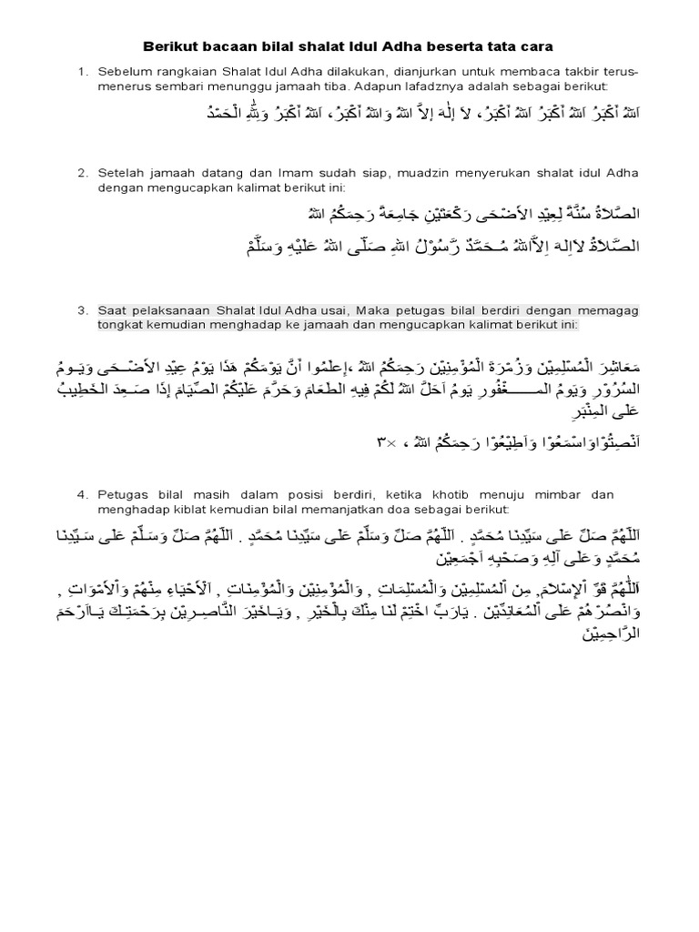 Bilal Shalat Idul Adha | PDF