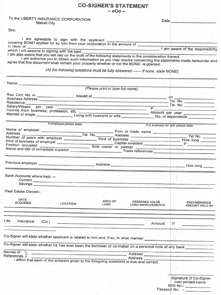 Co Signer Statement 1.Pdf - 2 | PDF