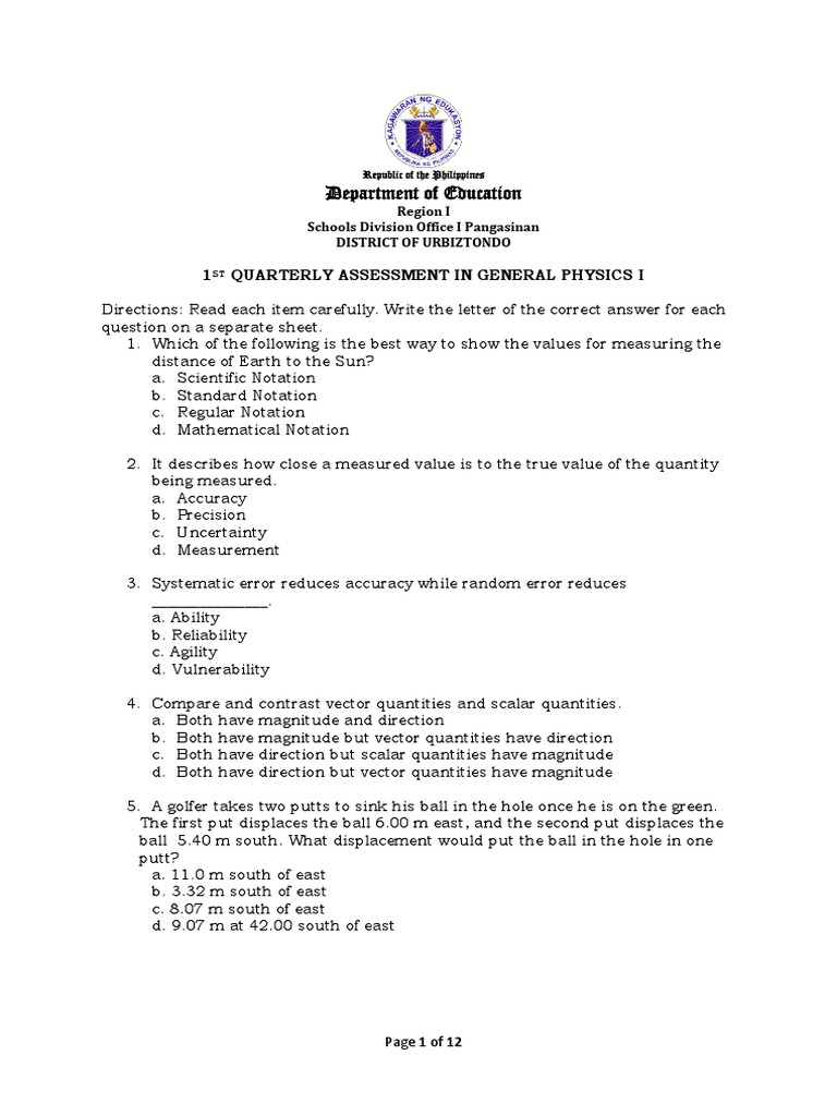 Quarter1 Gen - Physics1 | PDF