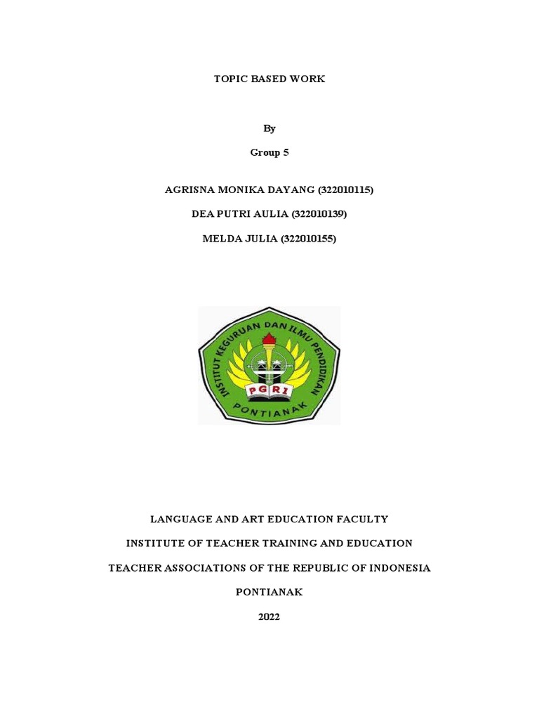 Topic Based Work Kel 5 | PDF | Project Based Learning | Learning