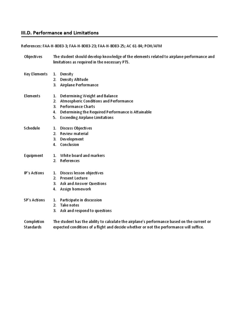 03.D. Performance and Limitations | PDF | Atmosphere Of Earth | Density