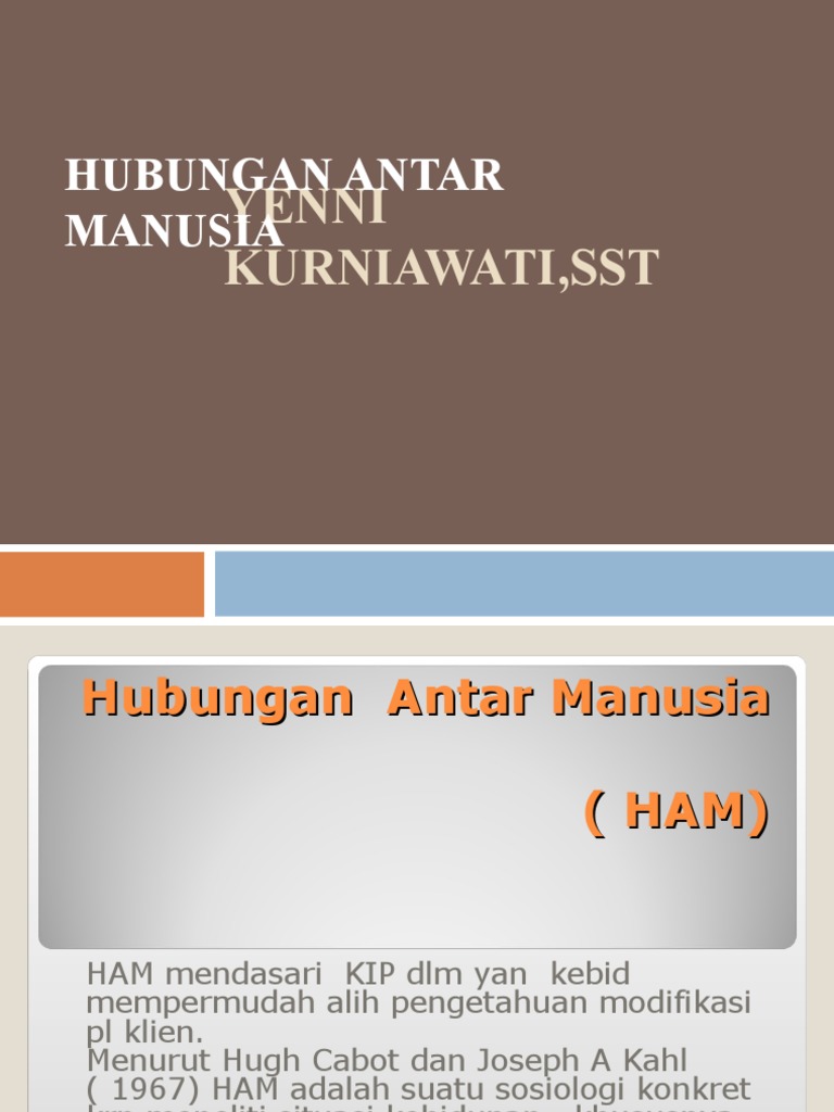 Hubungan Antar Manusia (HAM) (PERT 2) | PDF Hubungan Antar Manusia (HAM) (PERT 2) | PDF