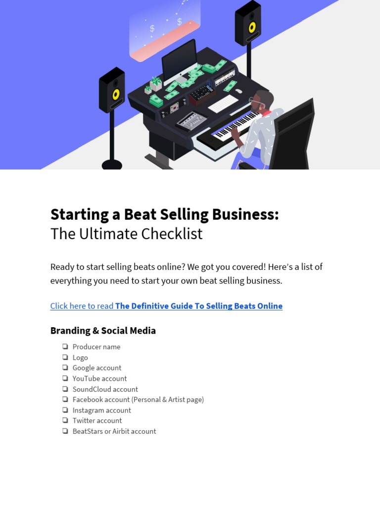 Starting A Beat Selling Business The Ultimate Checklist | PDF ...