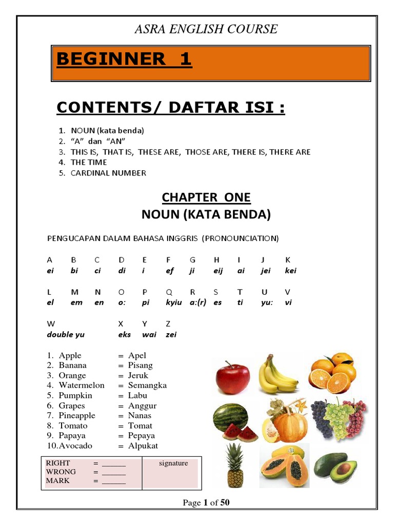 English Book Level 1+2 | PDF | Fruit