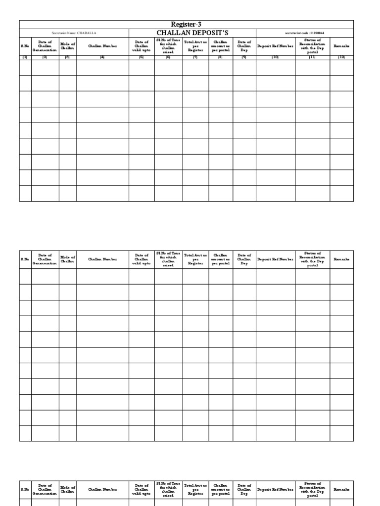 Register 3 E-Services Challan Register | PDF | Information Age | Road ...