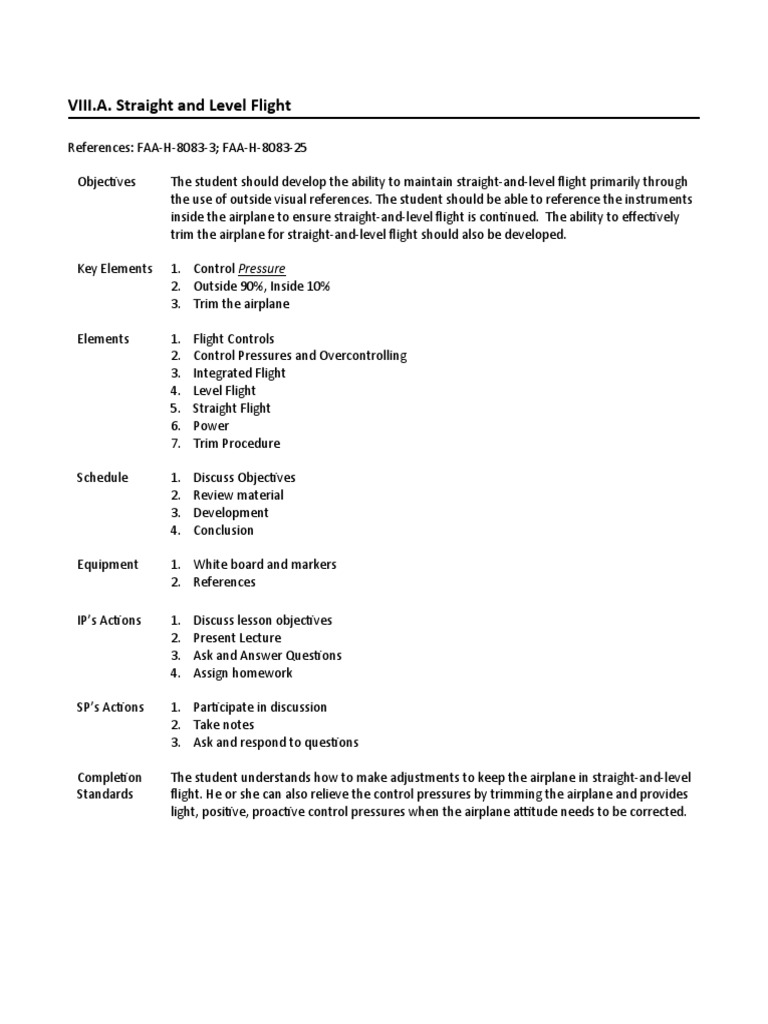 08.A. Straight and Level Flight | PDF | Flight Control Surfaces | Lift ...