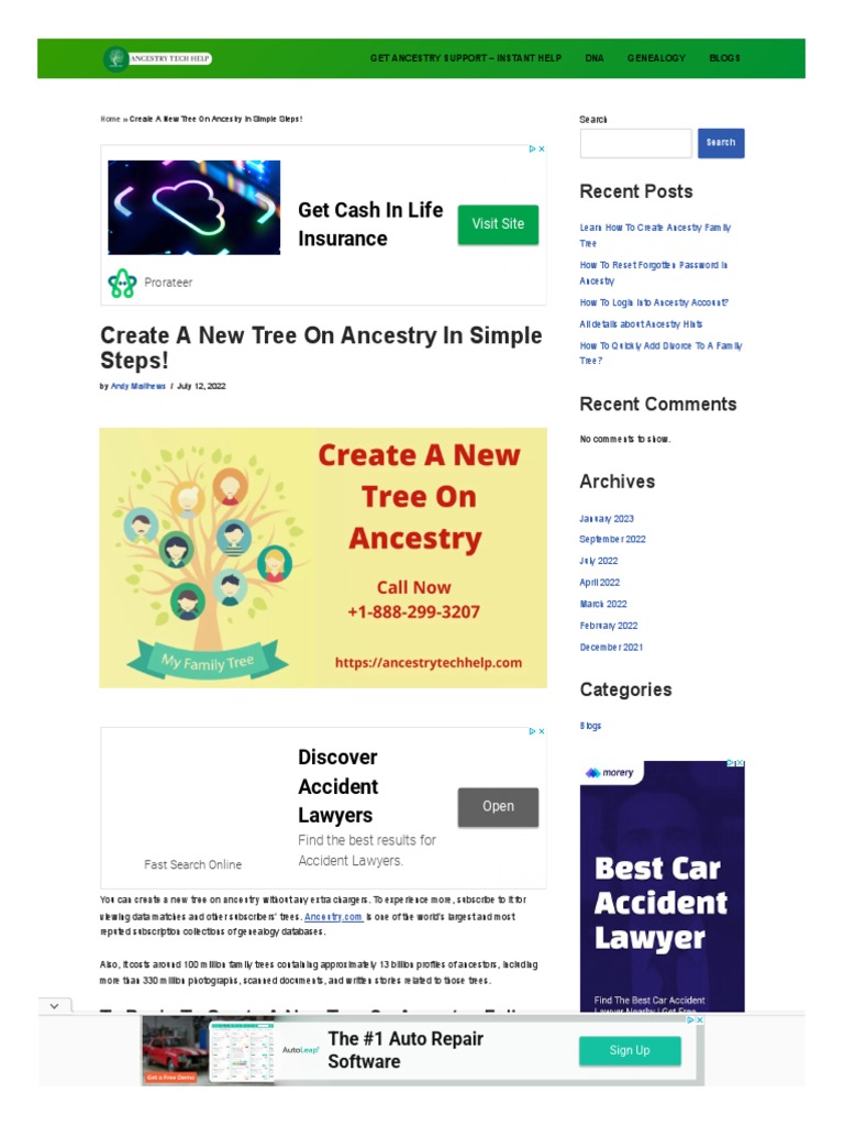 Create A New Tree On Ancestry in Simple Steps! | PDF | Internet | World ...