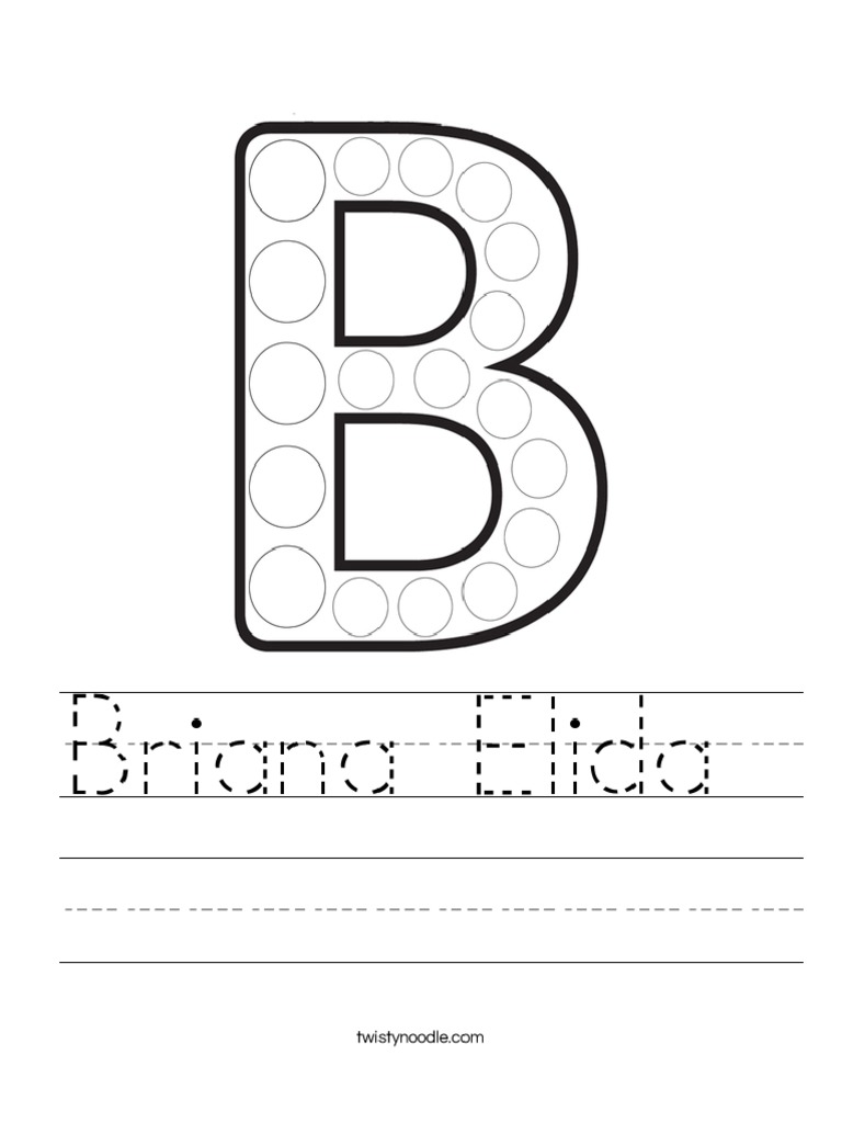 Briana Elida Worksheet - Twisty Noodle | PDF