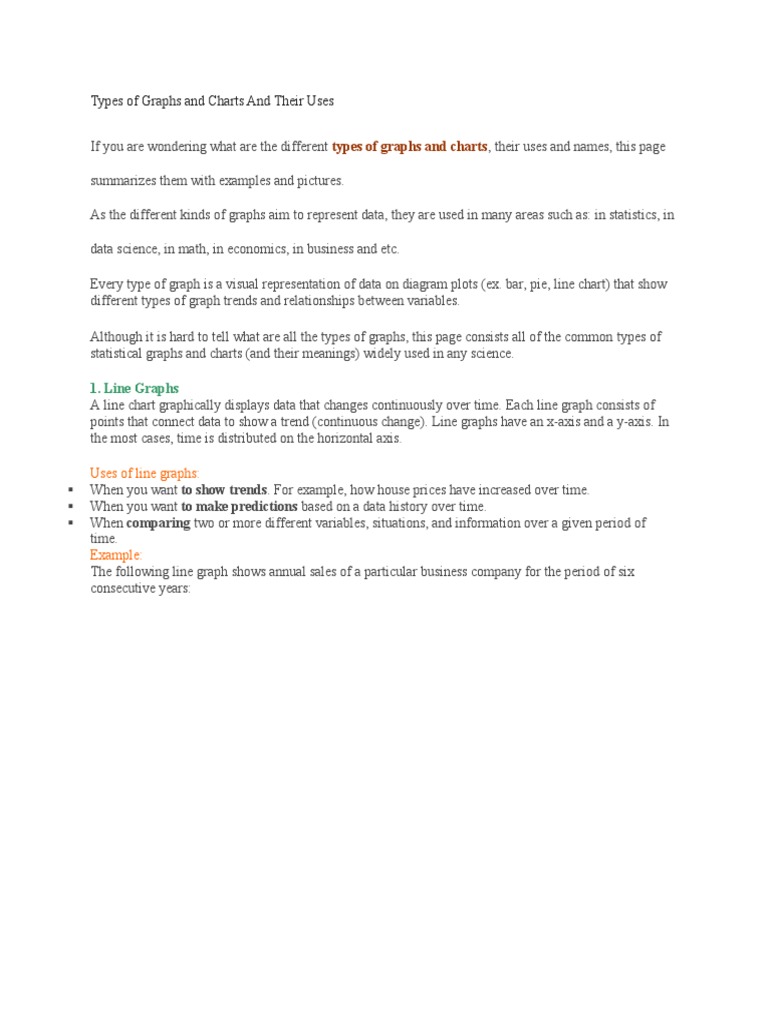 Types of Graphs and Charts and Their Uses | PDF | Infographics | Chart