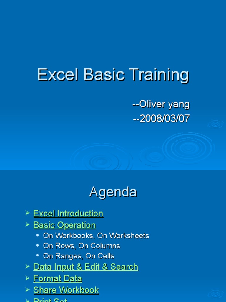 Vdocument In Ms Excel Basic Training Download Free Pdf Microsoft