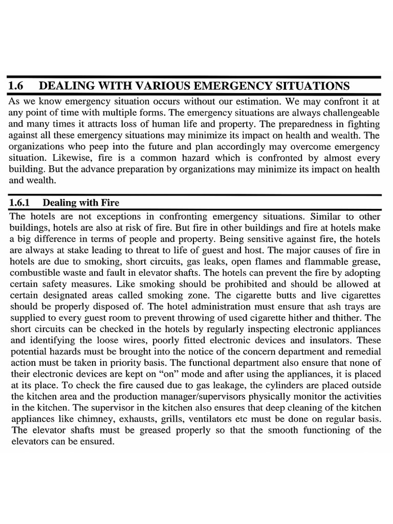 Hotel Emergency Procedures | PDF