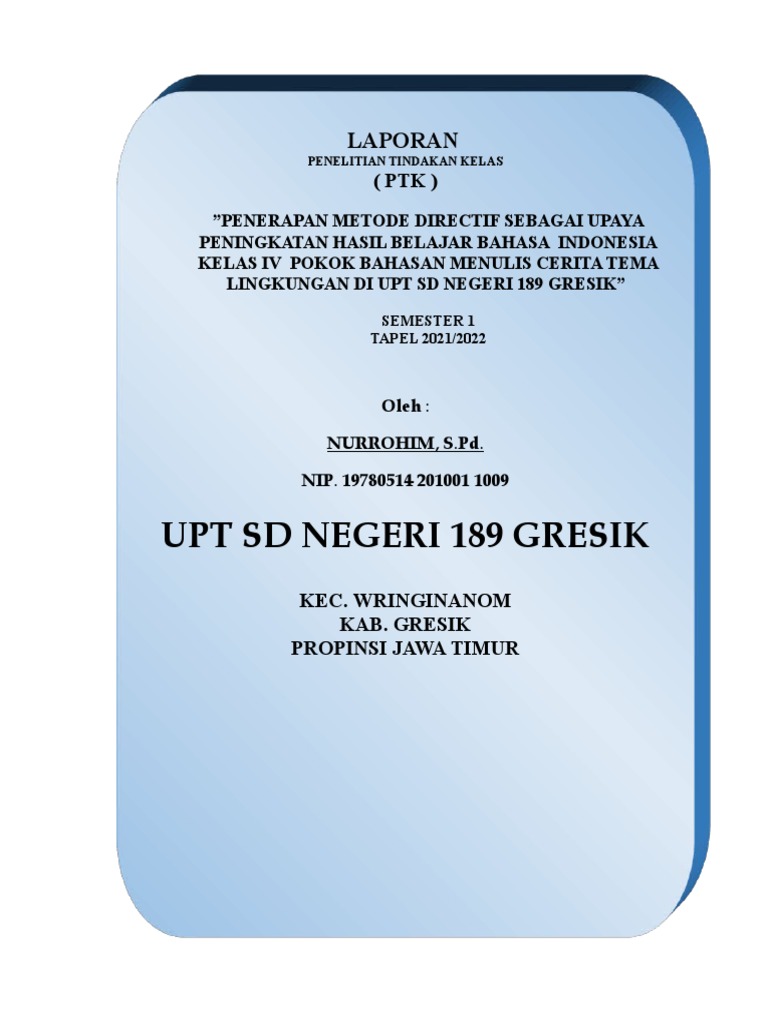 Upt SD Negeri 189 Gresik: Laporan | PDF