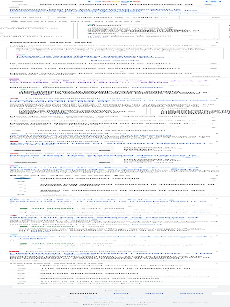 Standard Deviation Is Independent of Change in Origin'. Explain The ...