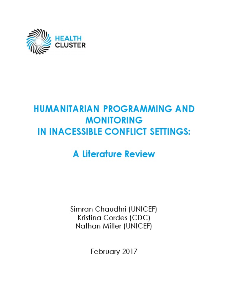 Humanitarian Programming and Monitoring in Inaccessible Conflict Settings | PDF | Risk ...
