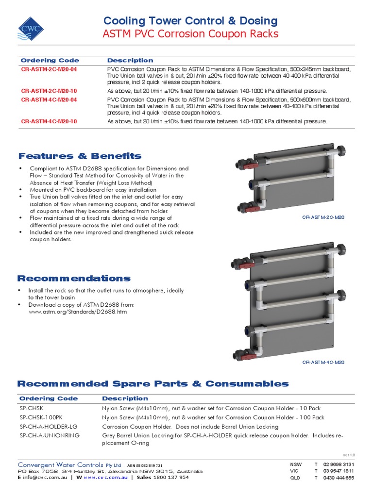 ASTM PVC Corrosion Coupon Racks v1.0 | PDF | Valve | Applied And ...