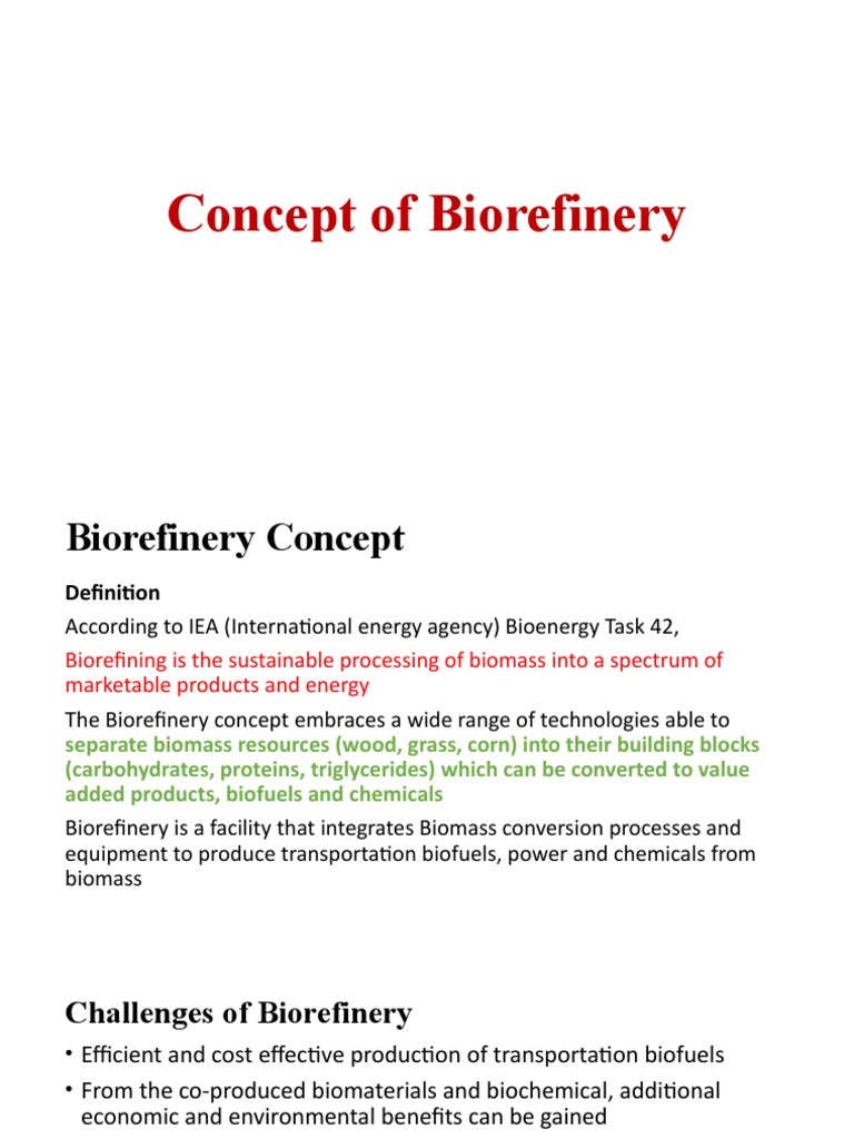 Concept of Biorefinery | PDF | Biorefinery | Biofuel