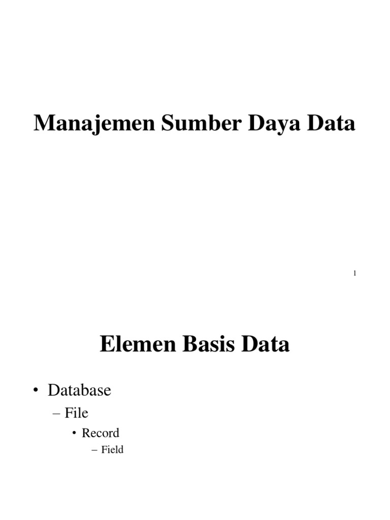 Manajemen Sumber Daya Data | PDF