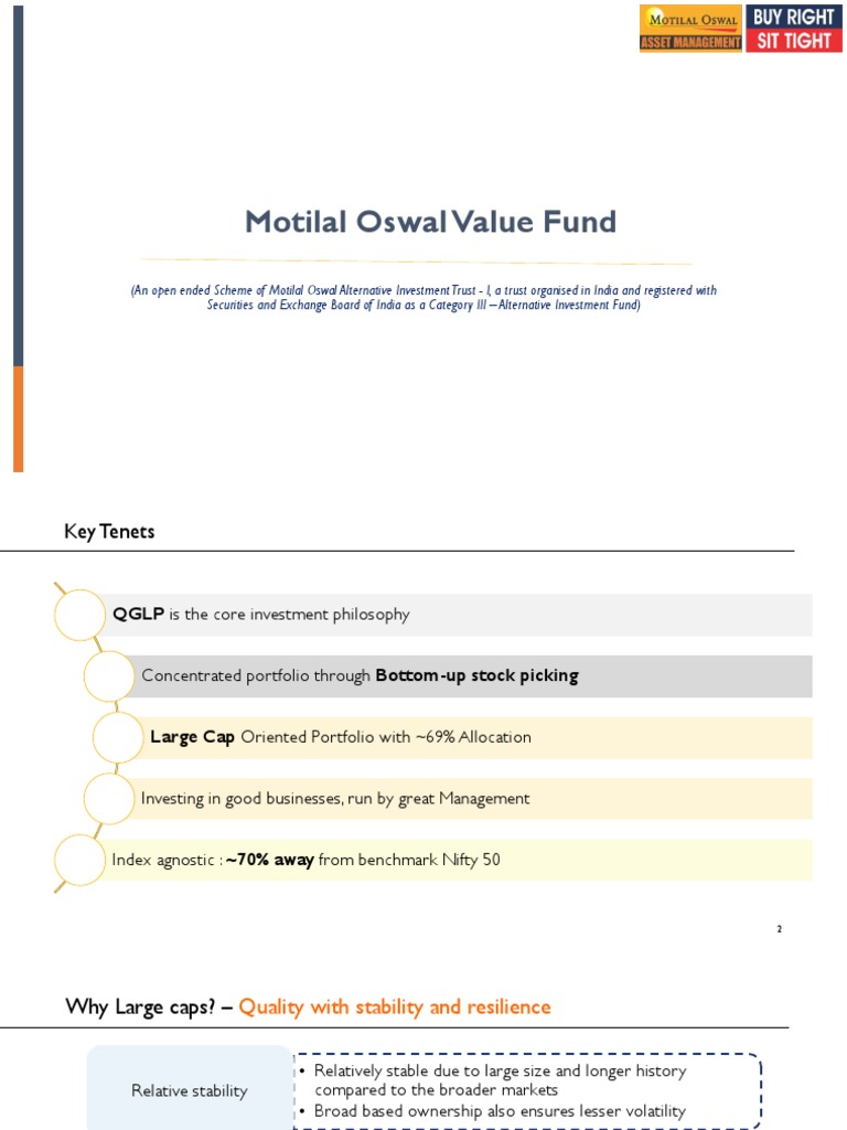 Motilal Oswal Value Fund AIF - Compressed | PDF | Infrastructure | Banks Motilal Oswal Value Fund AIF - Compressed | PDF | Infrastructure | Banks