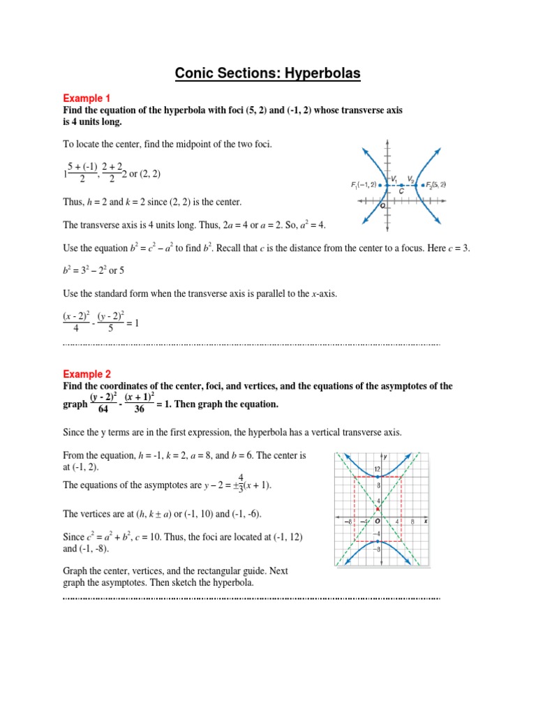 Hyperbola Example Problems | PDF | Asymptote | Euclidean Plane Geometry Hyperbola Example Problems | PDF | Asymptote | Euclidean Plane Geometry