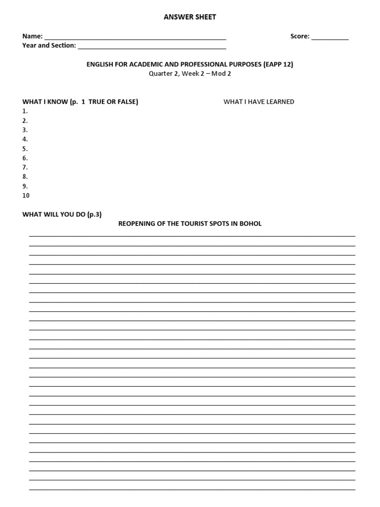 Answer Sheet W2 Pdf