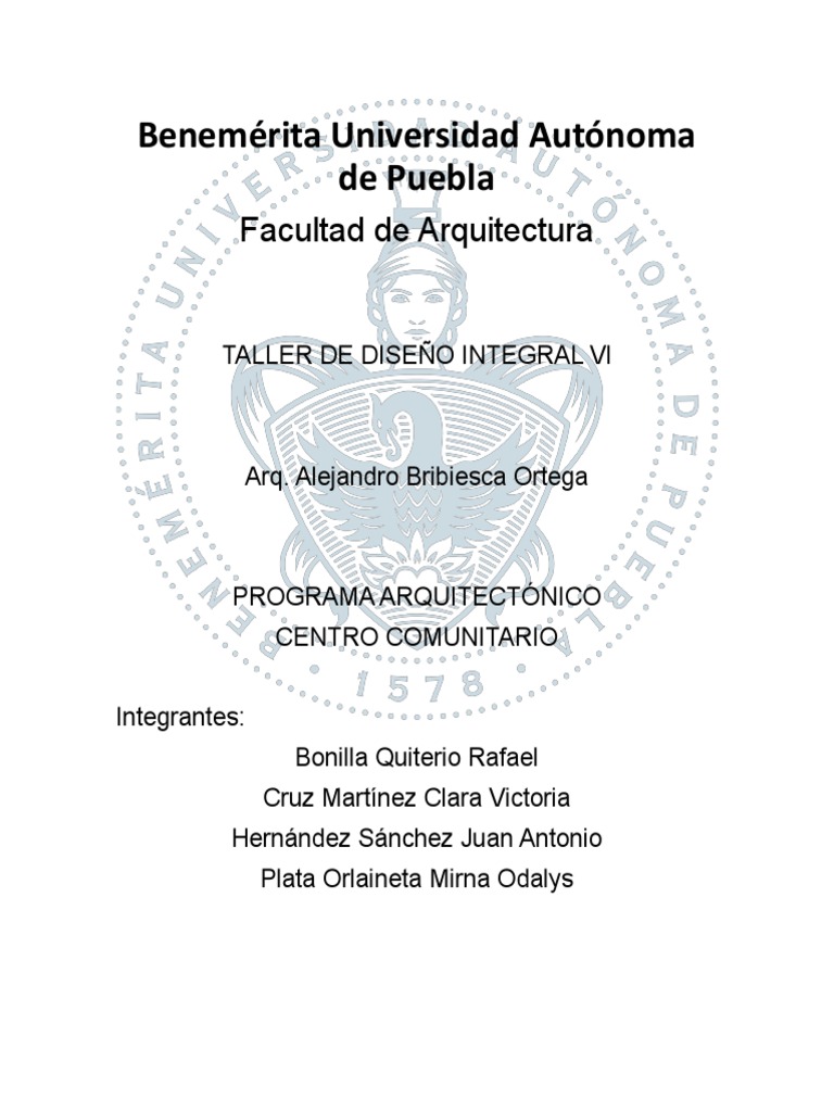 Programa Arquitectónico Centro Comunitario | PDF