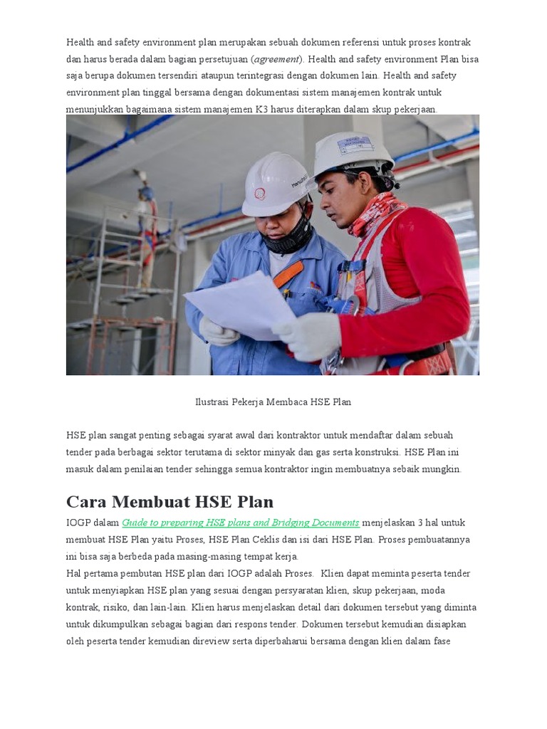 Tata Cara Pembuatan Hse Plan | PDF