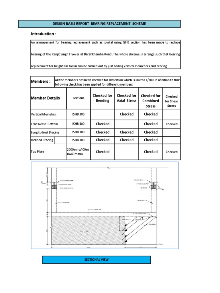 Bearing Replacement Design Scheme | PDF | Beam (Structure) | Buckling