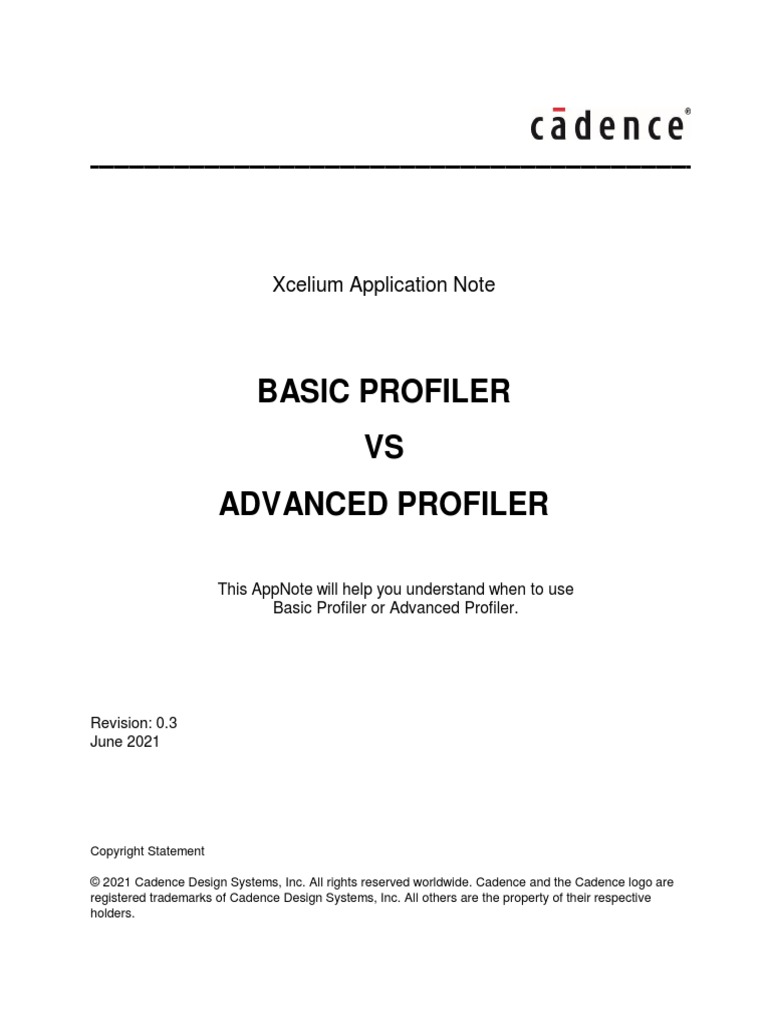 XCELIUM BASIC Vs ADVANCED PROFILER | PDF | Central Processing Unit ...