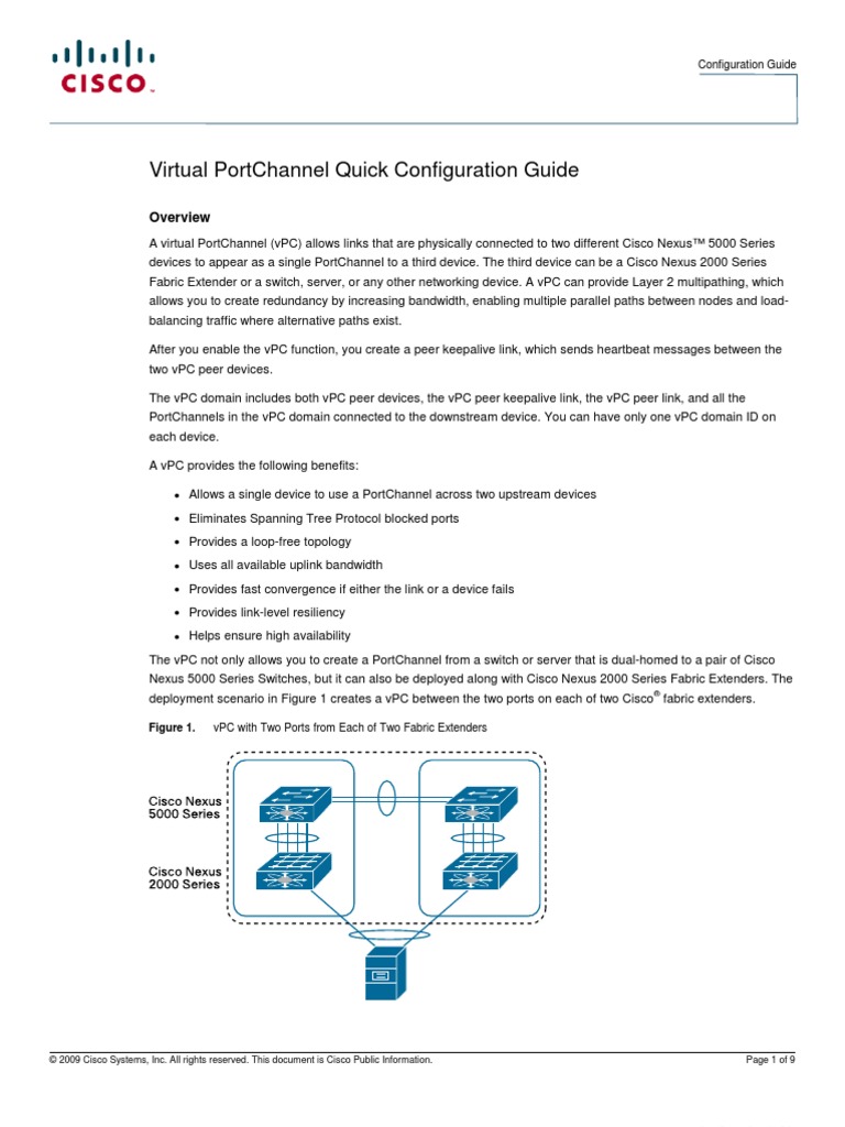 Virtual Port Channel Quick Configuration Guide | PDF | Network Switch ...