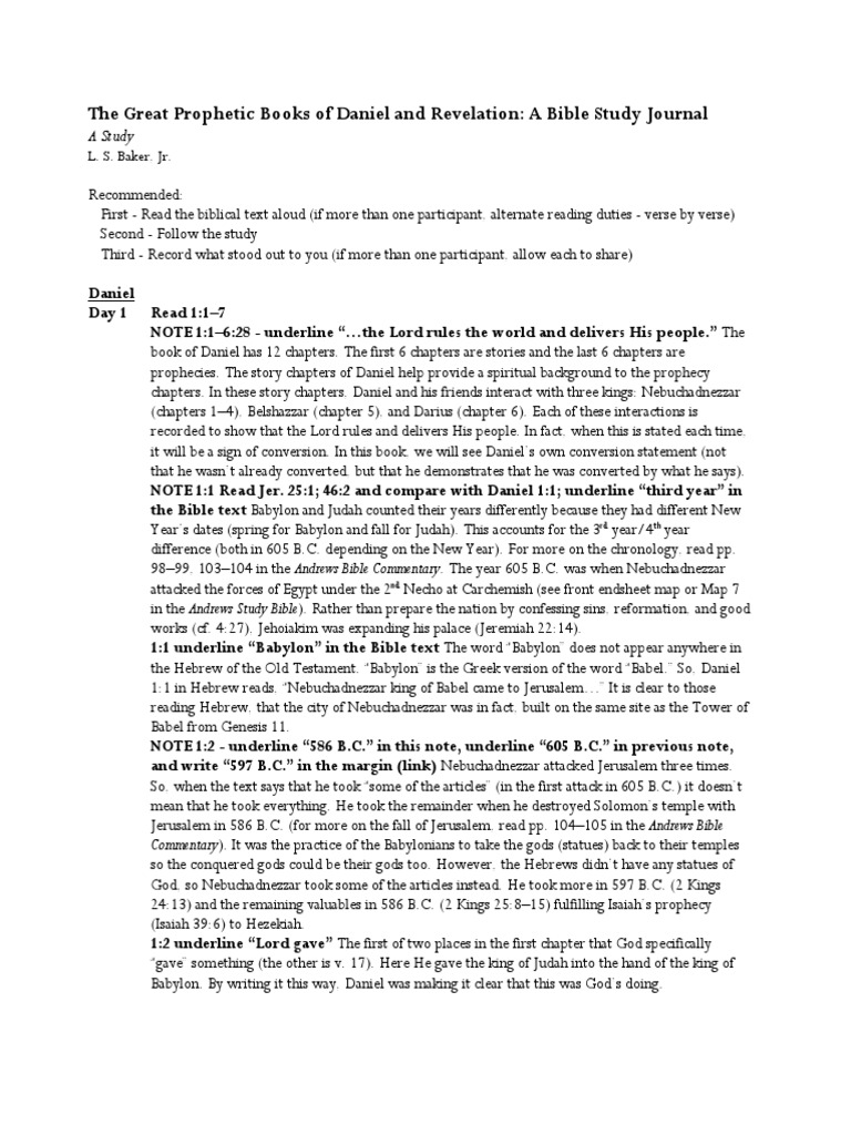 The Great Prophetic Books of Daniel and Revelation: A Bible Study ...