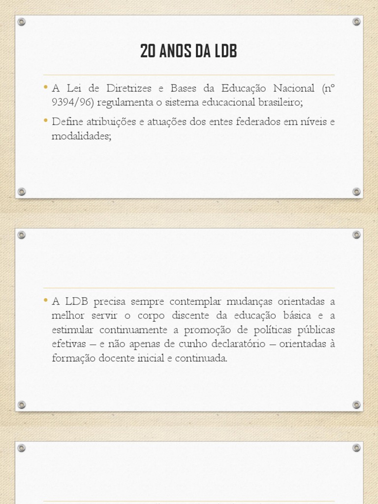 A evolução da LDB nos últimos 20 anos: principais alterações e desafios ...