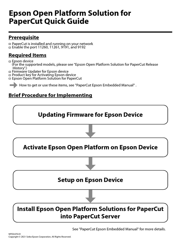 Epson Quick Guide For Paper Cut | PDF | Computers
