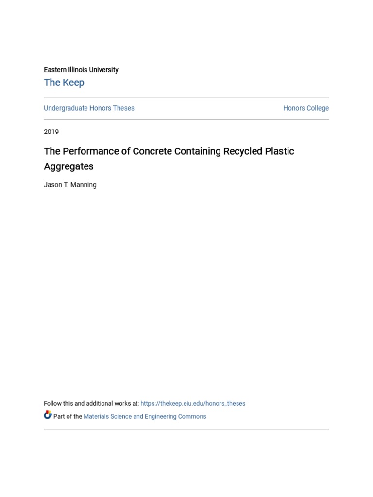 The Performance of Concrete Containing Recycled Plastic Aggregate | PDF