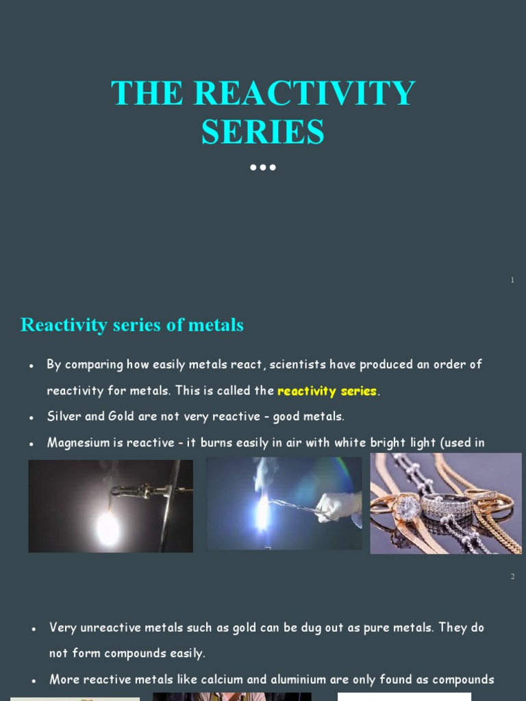 The Reactivity Series | Download Free PDF | Oxide | Metals