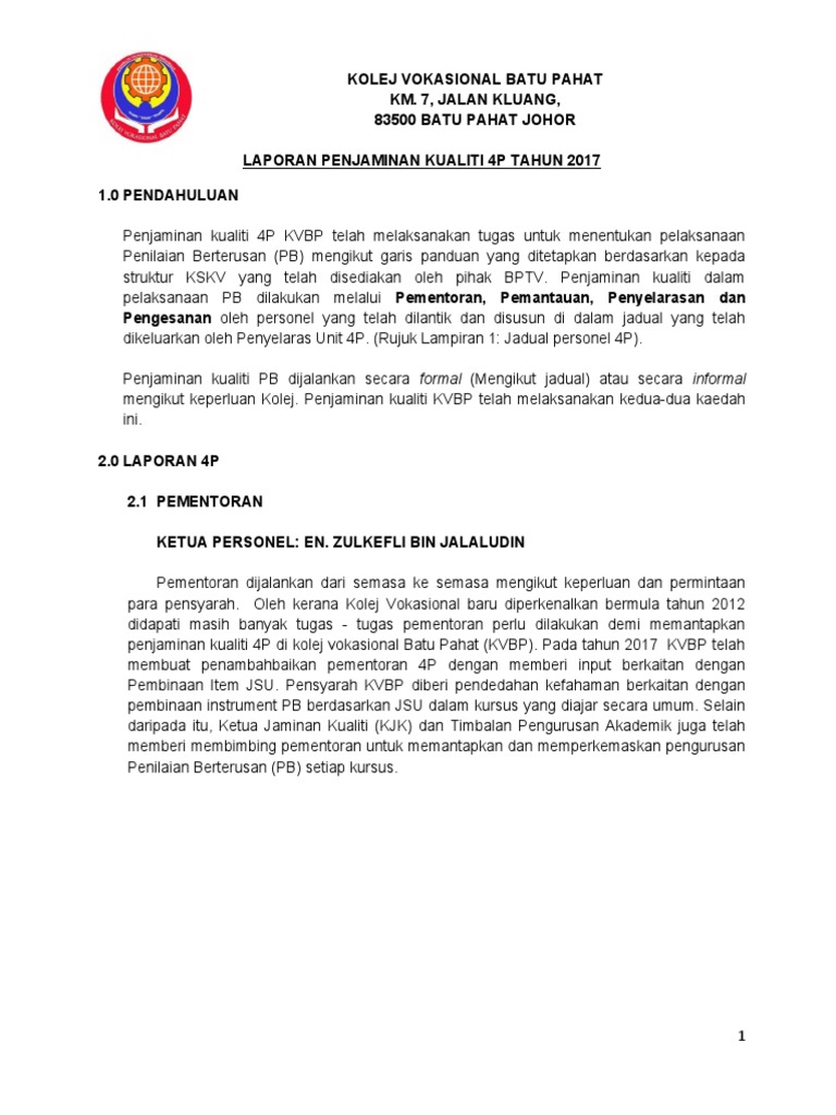 Analisis 4P KVBP 2017 | PDF