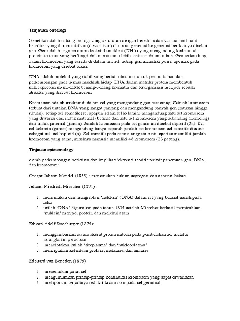 Resume Gen, Dna, Kromosom | PDF