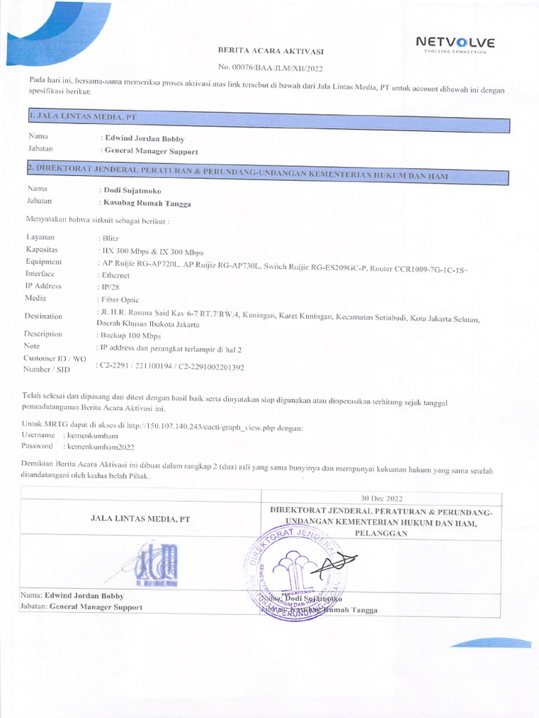 BAA Dirjen PP Kemenkumham (2 BAA) | PDF