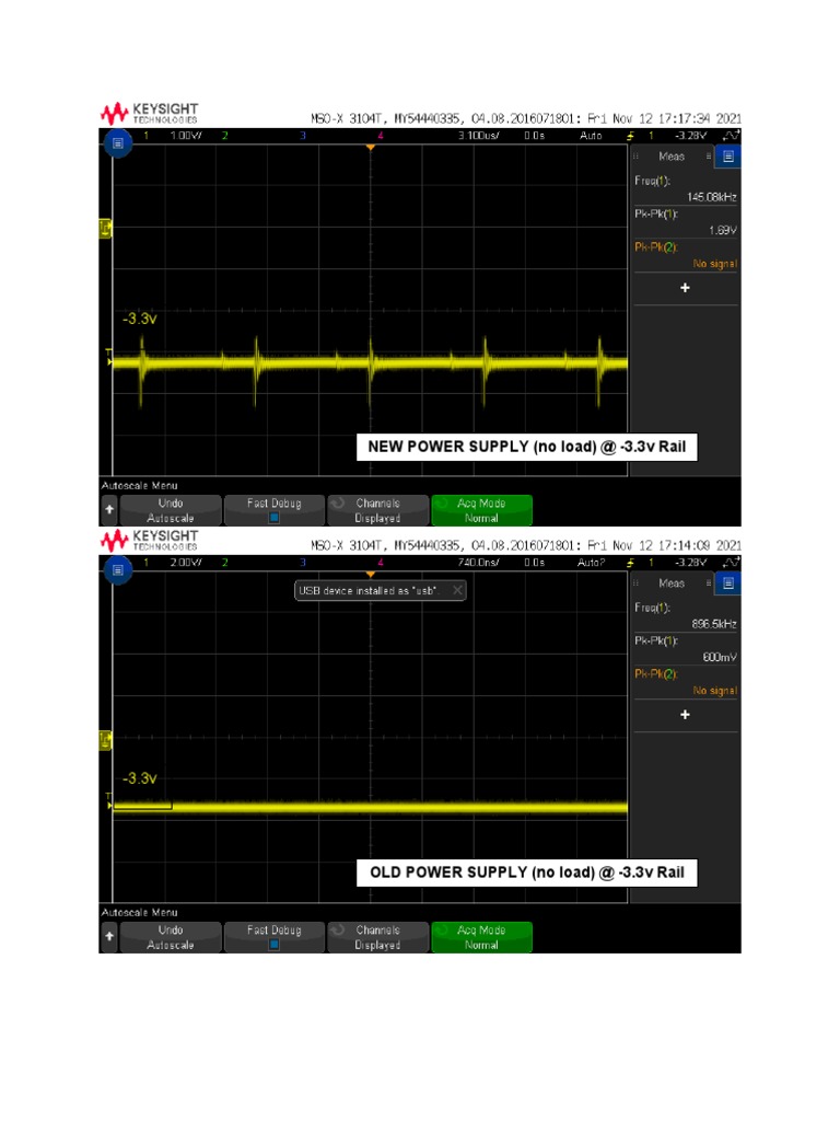 NEW POWER SUPPLY (No Load) at - 3.3v Rail | PDF